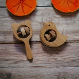Neem Wooden Rattles - Dove & Mickey Head